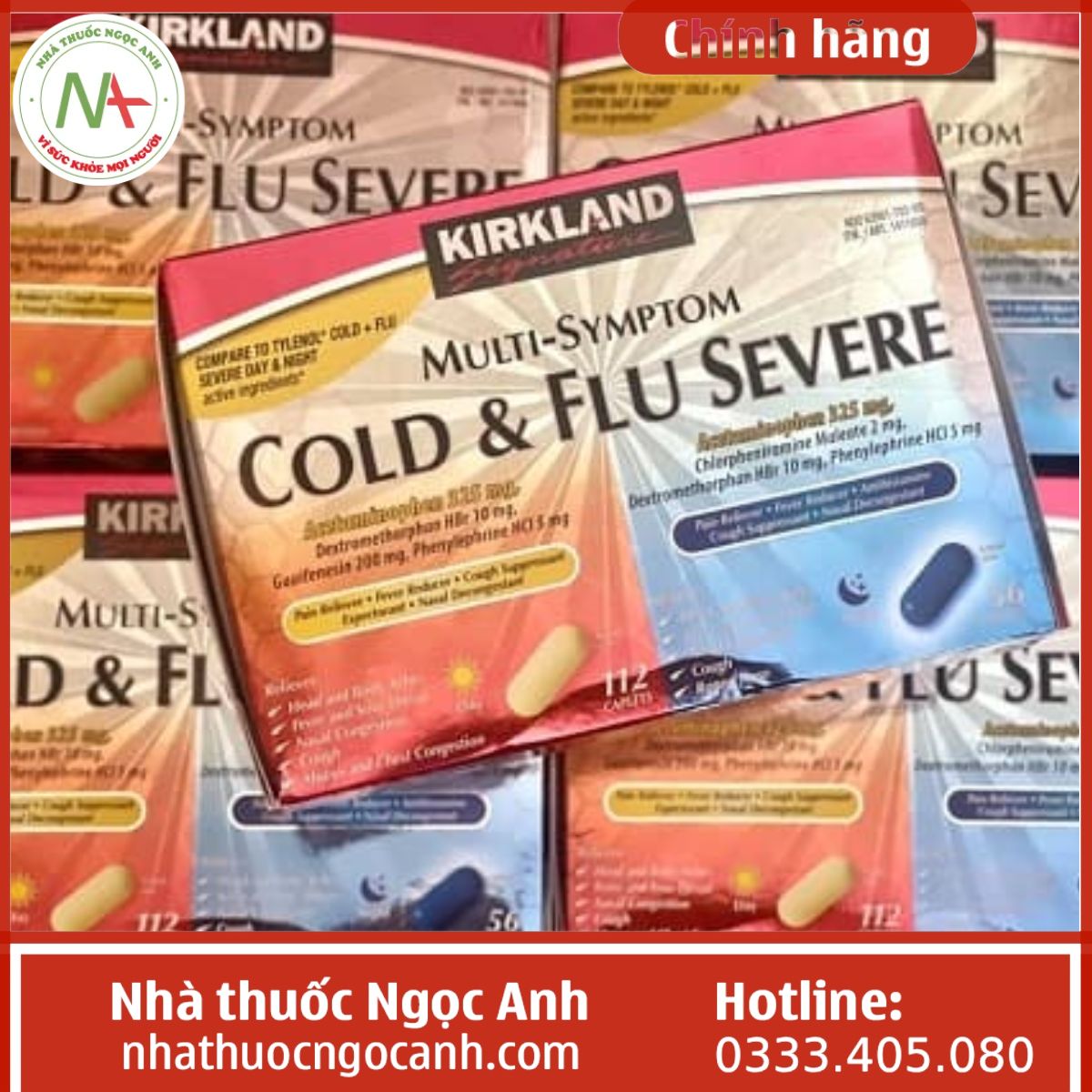 Thuốc Kirkland Cold & Flu Severe có tác dụng gì, giá bao nhiêu?