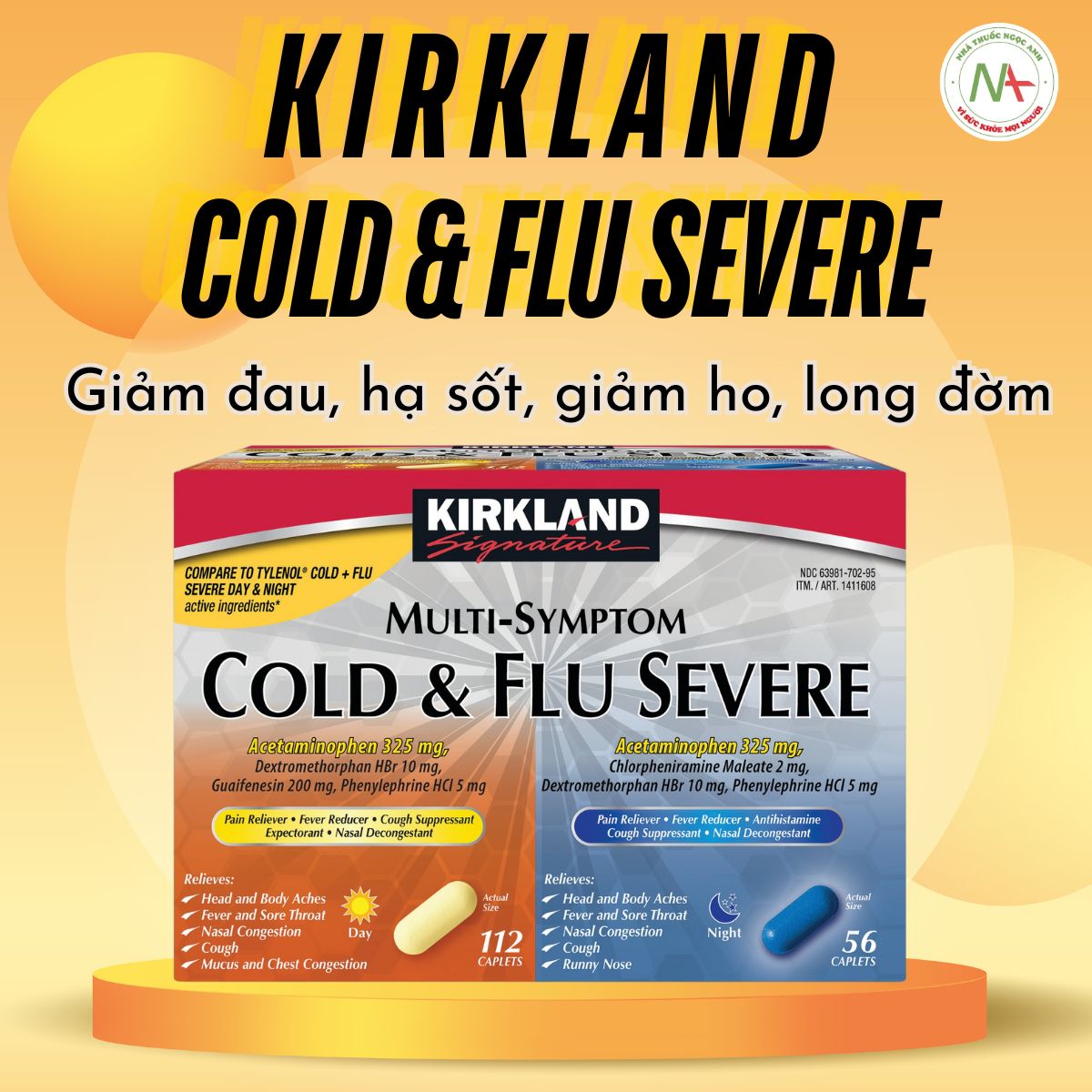 Thuốc Kirkland Cold & Flu Severe có tác dụng gì, giá bao nhiêu?