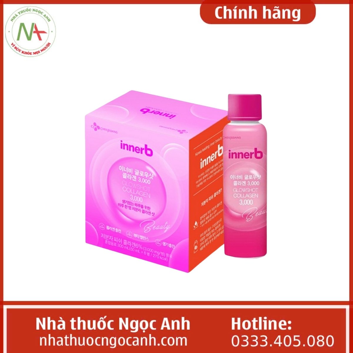 Nước uống Innerb Glowshot Collagen 3000mg có tác dụng gì, mua ở đâu?