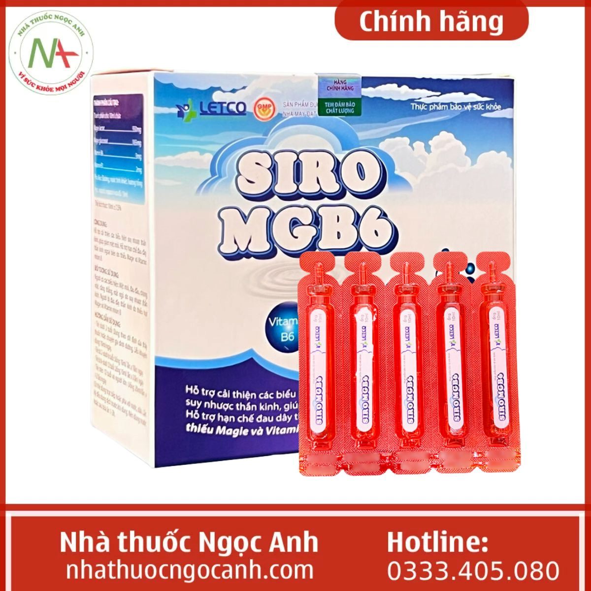 Siro MGB6 Letco 10ml có tác dụng gì, giá bao nhiêu, mua ở đâu?