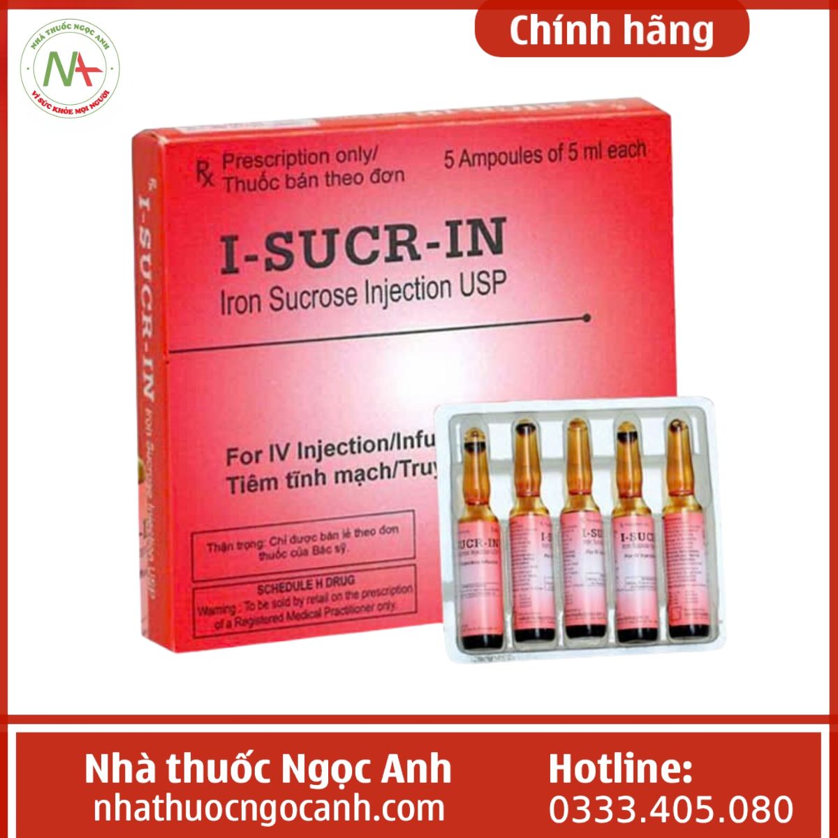 Thuốc tiêm I-Sucr-In (Iron Sucrose) có tác dụng gì, giá bao nhiêu?
