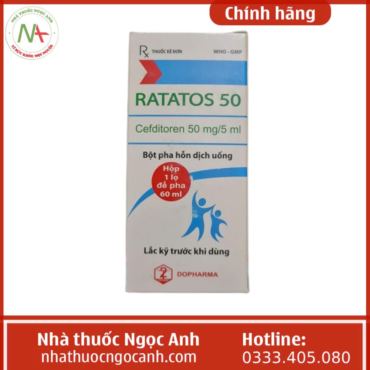 Thuốc Ratatos 50mg/5ml (Cefditoren) có tác dụng gì, mua ở đâu?