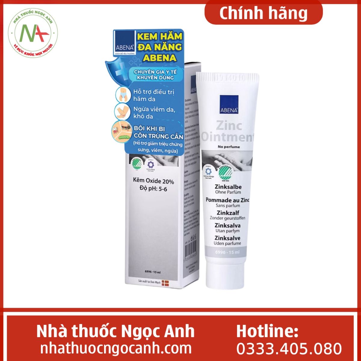 Abena Zinc Ointment 15ml có tác dụng gì, giá bao nhiêu?