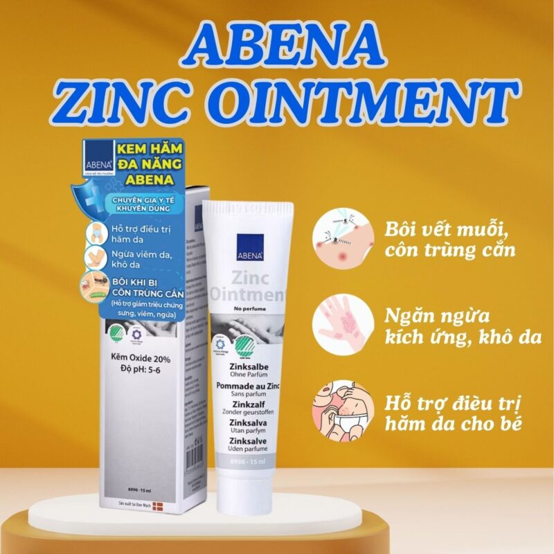 Abena Zinc Ointment 15ml có tác dụng gì, giá bao nhiêu?