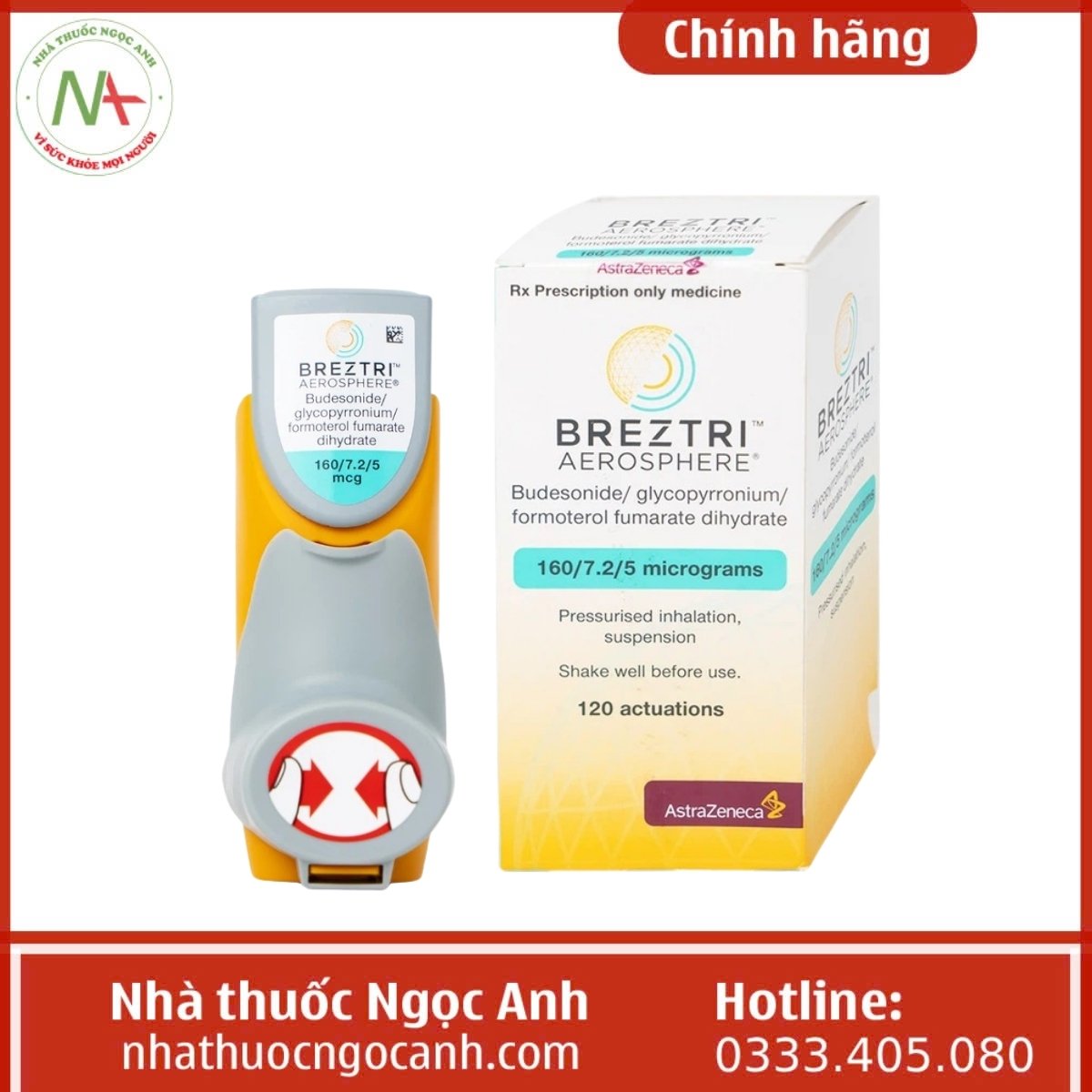 Thuốc hít xịt Breztri aerosphere 160mcg/7.2mcg/5mcg có tác dụng gì?