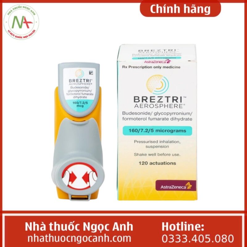Thuốc hít xịt Breztri aerosphere 160mcg/7.2mcg/5mcg có tác dụng gì?