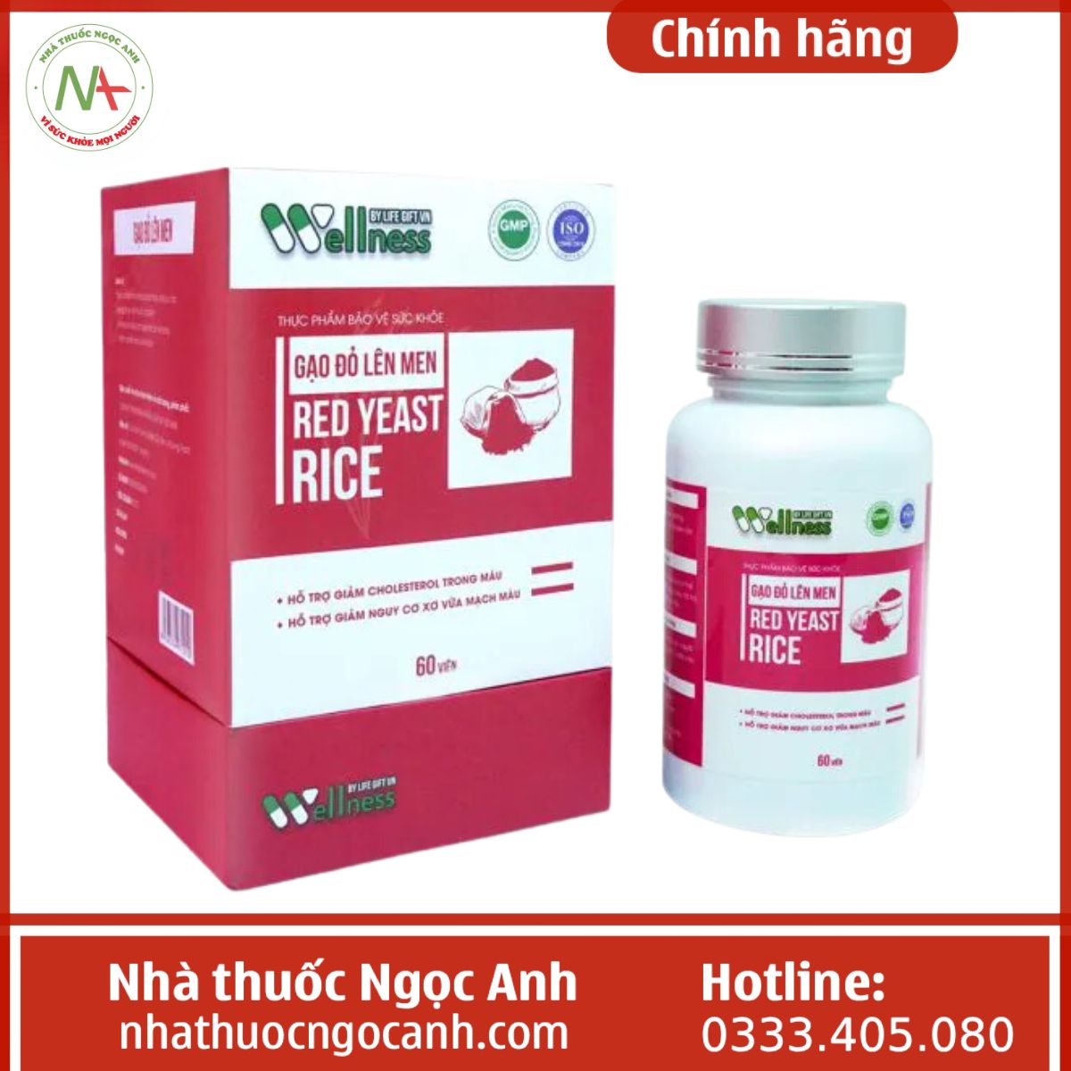 Gạo Đỏ Lên Men Red Yeast Rice Wellness có tốt không, giá bao nhiêu
