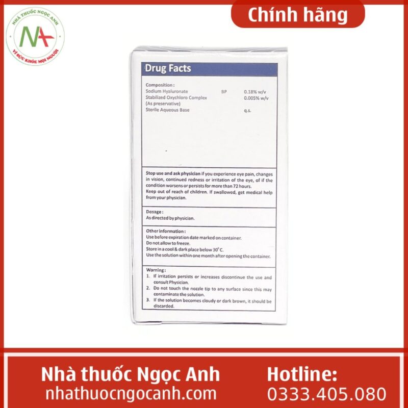 Dung dịch nhỏ mắt Hyavis 5ml có tốt không, giá bao nhiêu