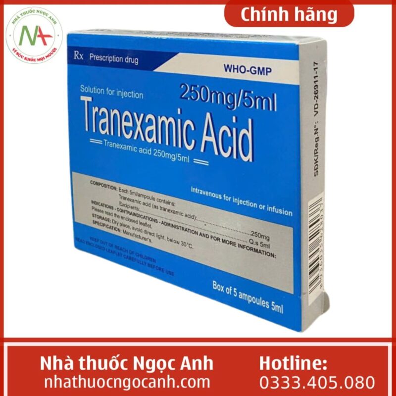 Thuốc Tranexamic Acid 250mg/5ml Dược Minh Dân giá bao nhiêu, mua ở đâu?