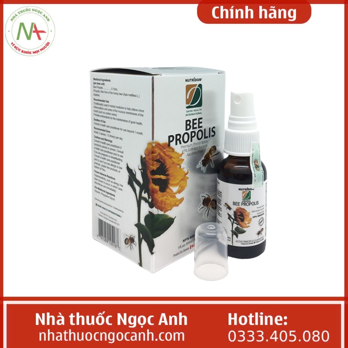 Xịt Keo ong Nutridom Premium Bee Propolis Spray có tác dụng gì?