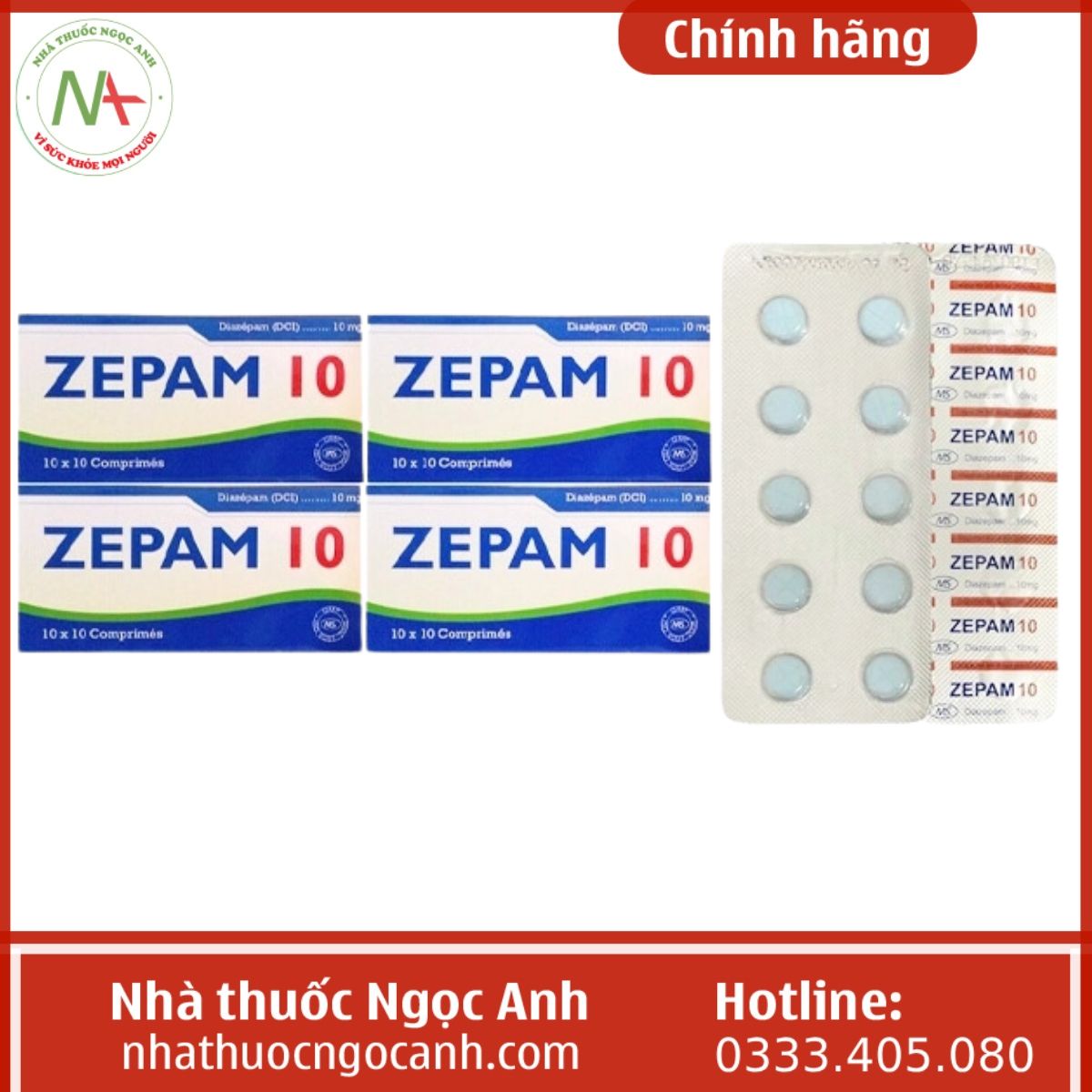 Thuốc ngủ Zepam 10 (Diazepam) là thuốc gì, mua ở đâu, giá bao nhiêu?