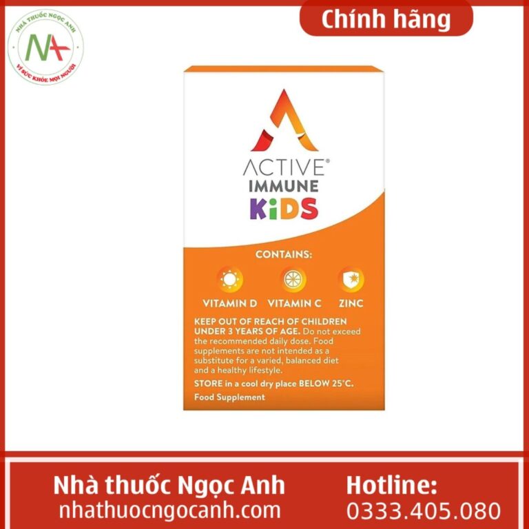 Thuốc Active Immune Kids (Vitamin D3, Vitamin C, Kẽm) có tác dụng gì?