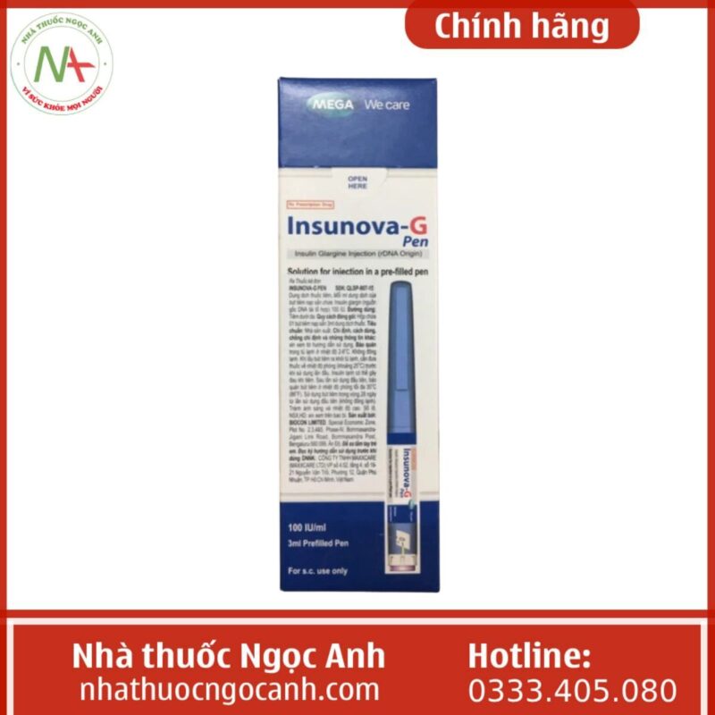 Thuốc Insunova-G Pen 100IU/ml (Insulin glargine) giá bao nhiêu?