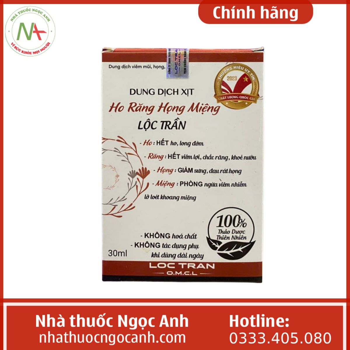 Dung Dịch Xịt Ho Răng Họng Miệng Lộc Trần có tốt không, giá bao nhiêu?