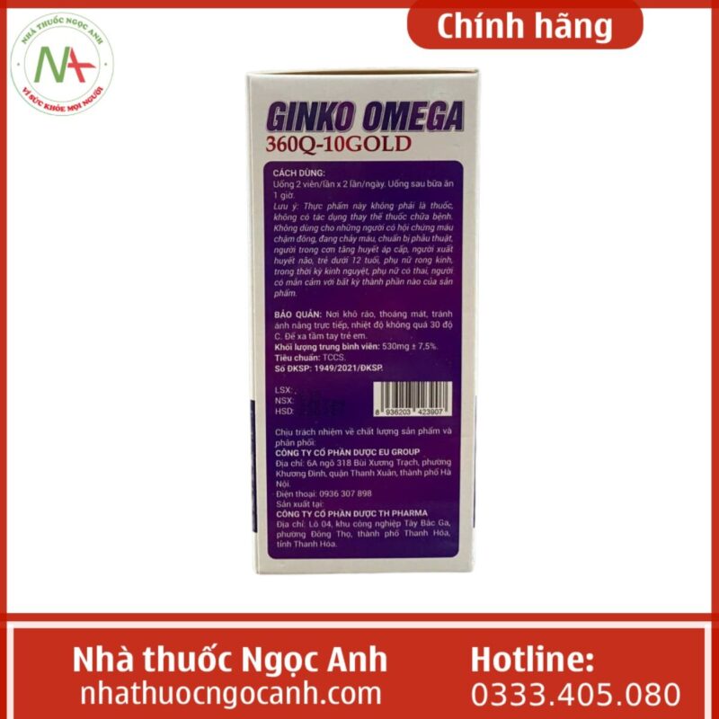 Ginko Omega 360Q-10Gold có tác dụng gì, có tốt không, giá bao nhiêu?
