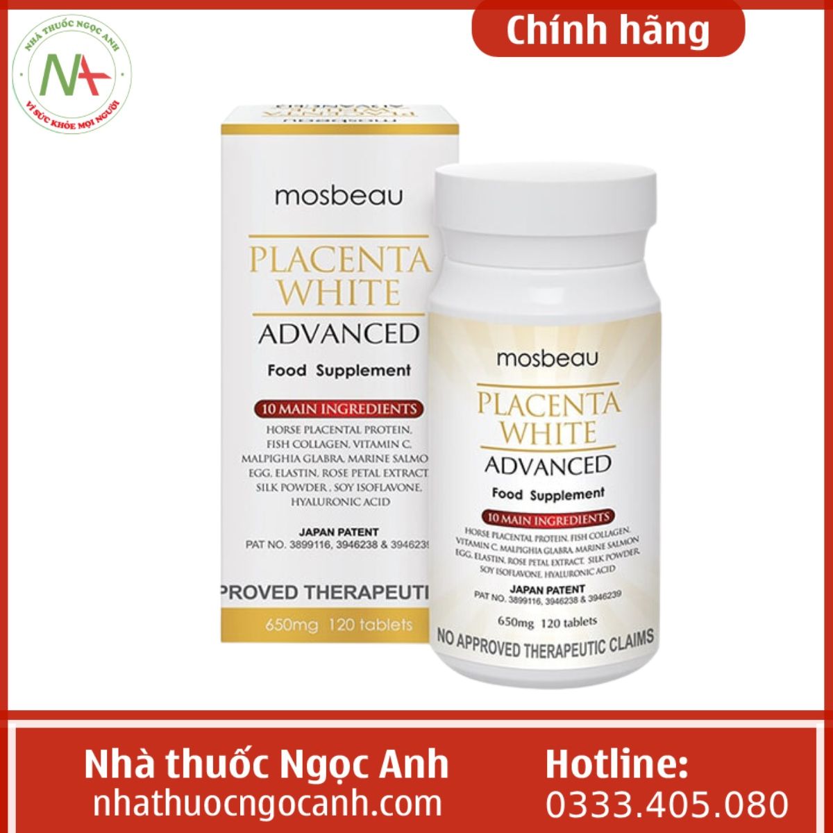 Mosbeau Placenta White Advanced có tác dụng gì, có tốt không?