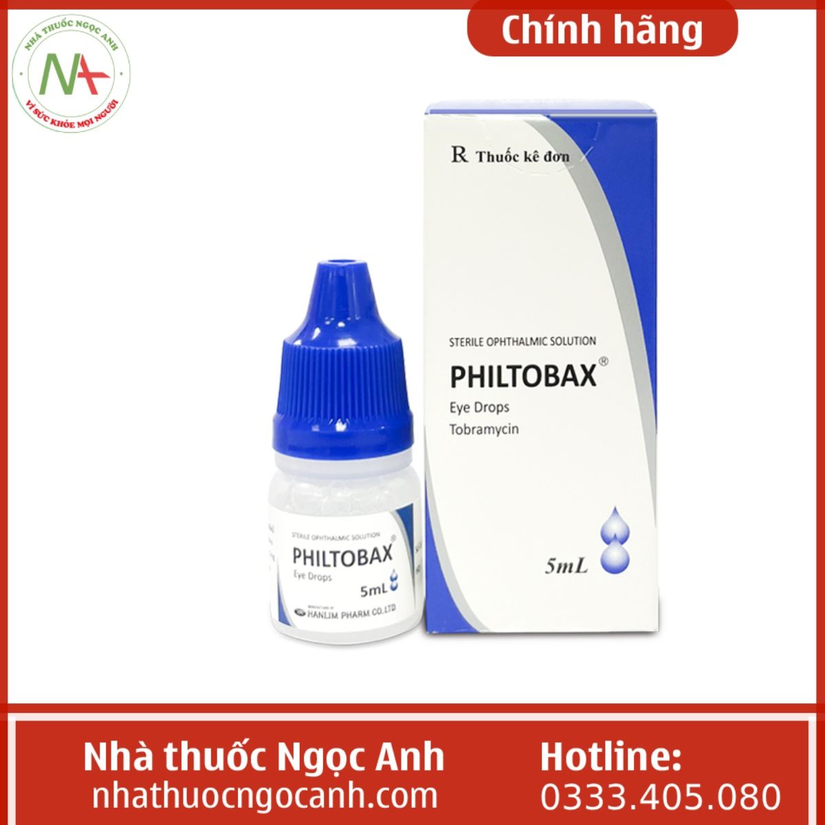 Thuốc nhỏ mắt Philtobax Eye Drops 5ml (Tobramycin) giá bao nhiêu?