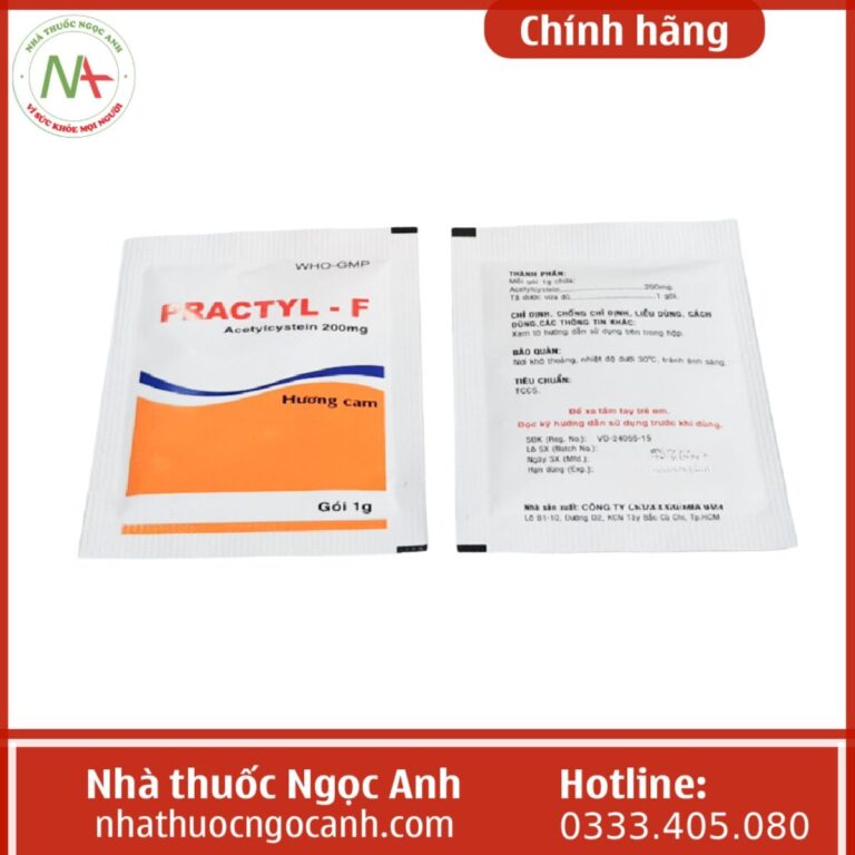 Thuốc Practyl-F (Acetylcystein) có tác dụng gì, giá bao nhiêu, mua ở đâu?