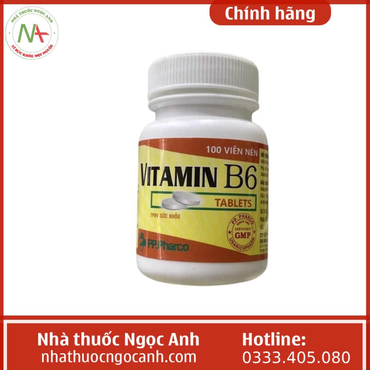 Thuốc Vitamin B6 Tablets PP.Pharco tác dụng gì, giá bao nhiêu?