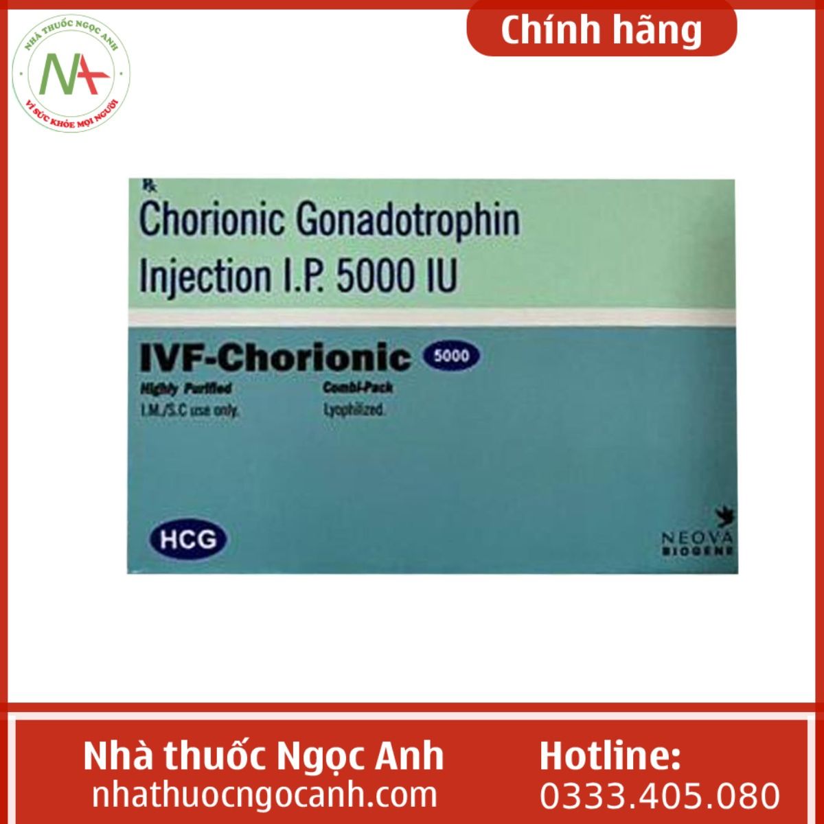 Thuốc IVF-Chorionic HCG 5000IU (HCG) có tác dụng gì, mua ở đâu?