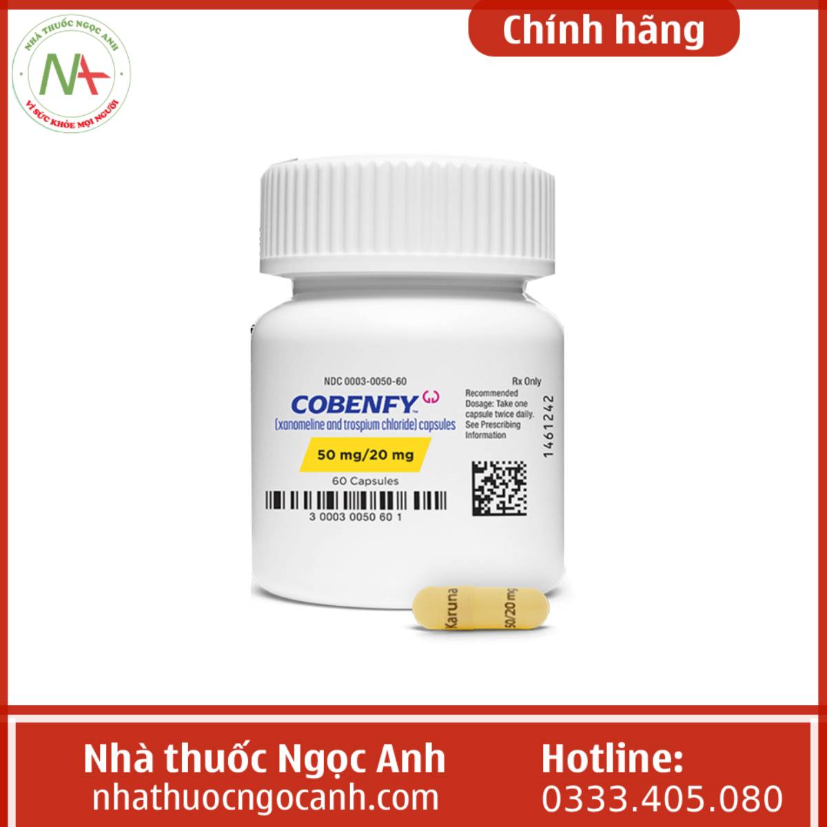 Thuốc Cobenfy 50mg/20mg (Xanomeline, Trospium chloride) có tác dụng gì?