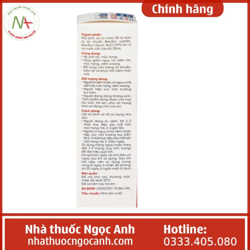 Dung dịch vệ sinh tai, mũi, họng LiveSpo NAVAX 30ml có tác dụng gì, mua ...