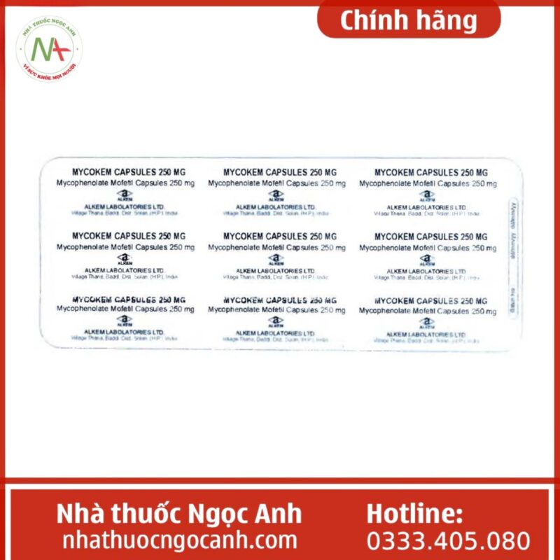 Thuốc Mycokem capsules 250mg (Mycophenolat mofetil) có tác dụng gì?