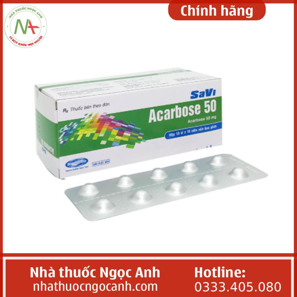 Thuốc Savi Acarbose 50 có tác dụng gì, giá bao nhiêu, mua ở đâu?
