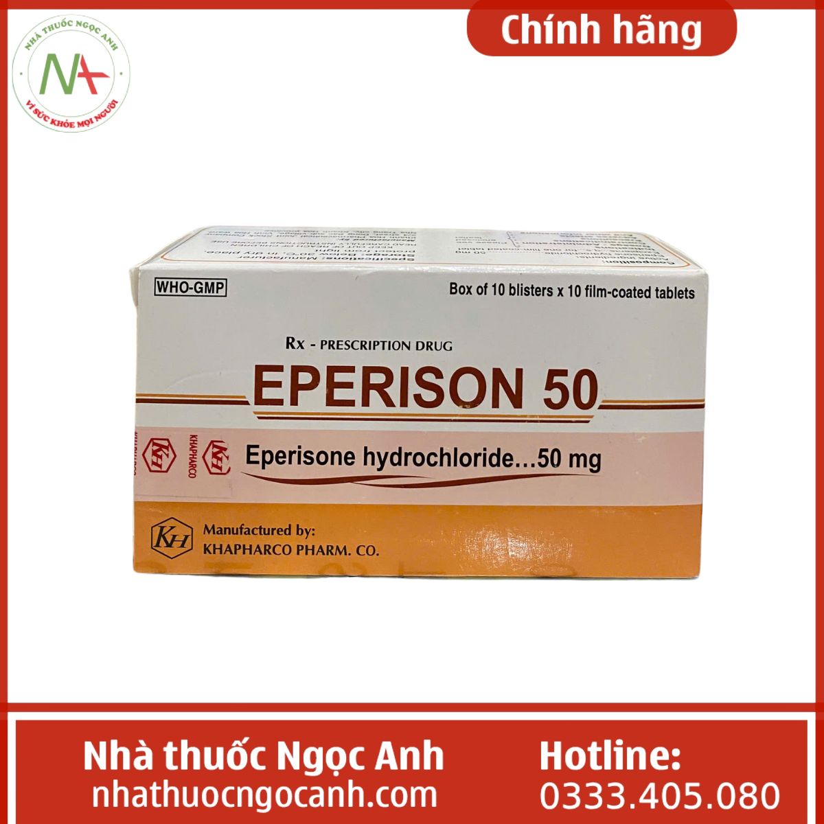 Eperison 50 (Eperison hydrochloride) là thuốc gì, mua ở đâu, giá bao nhiêu?