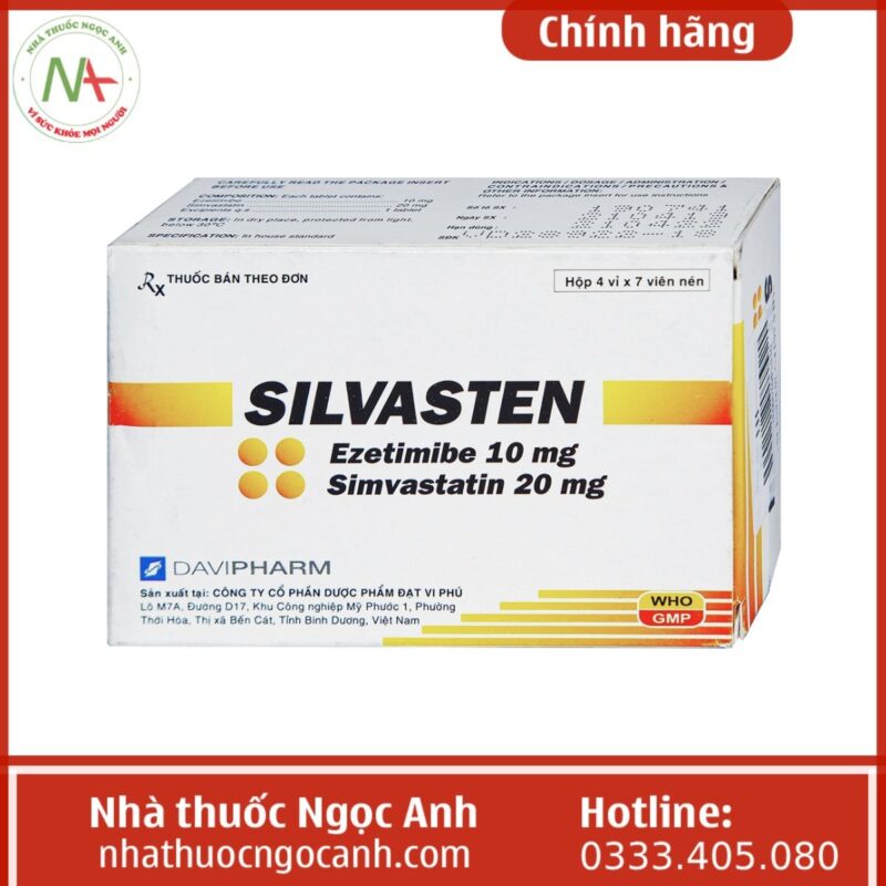 Thuốc Silvasten 20mg/10mg (Simvastatin/Ezetimibe) là thuốc gì, mua ở ...