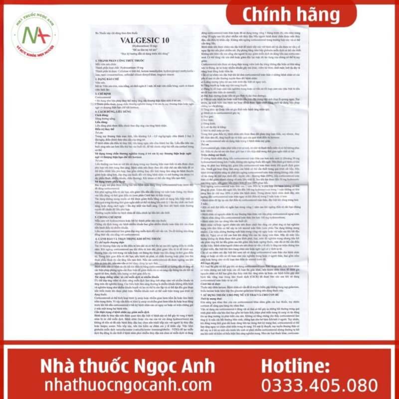 Thuốc Valgesic 10mg Medisun (Hydrocortisone) có tác dụng gì?