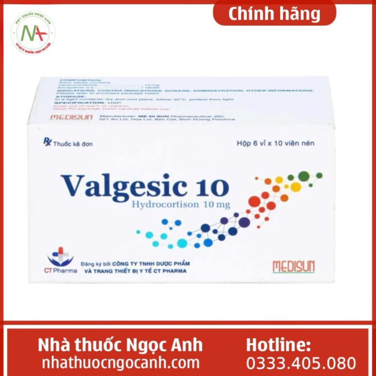 Thuốc Valgesic 10mg Medisun (Hydrocortisone) có tác dụng gì?