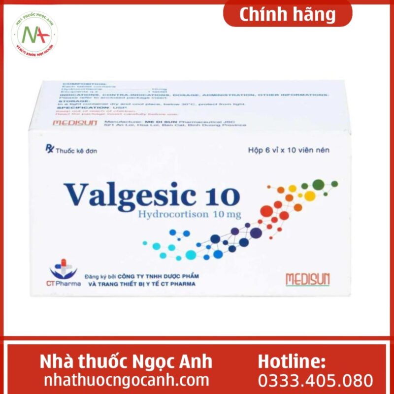 Thuốc Valgesic 10mg Medisun (Hydrocortisone) có tác dụng gì?