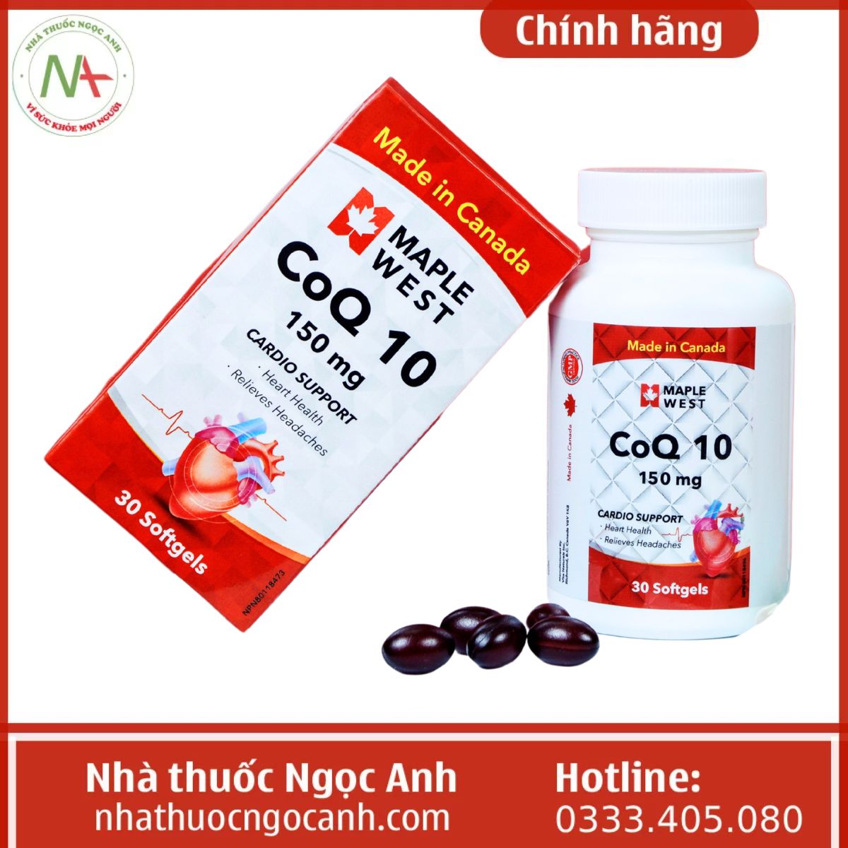 CoQ 10 100mg Maple West có tác dụng gì, giá bao nhiêu, mua ở đâu?