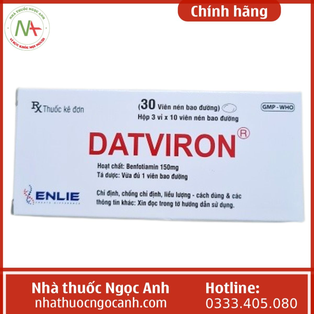 Thuốc Datviron 150mg (Benfotiamin) là thuốc gì, giá bao nhiêu?