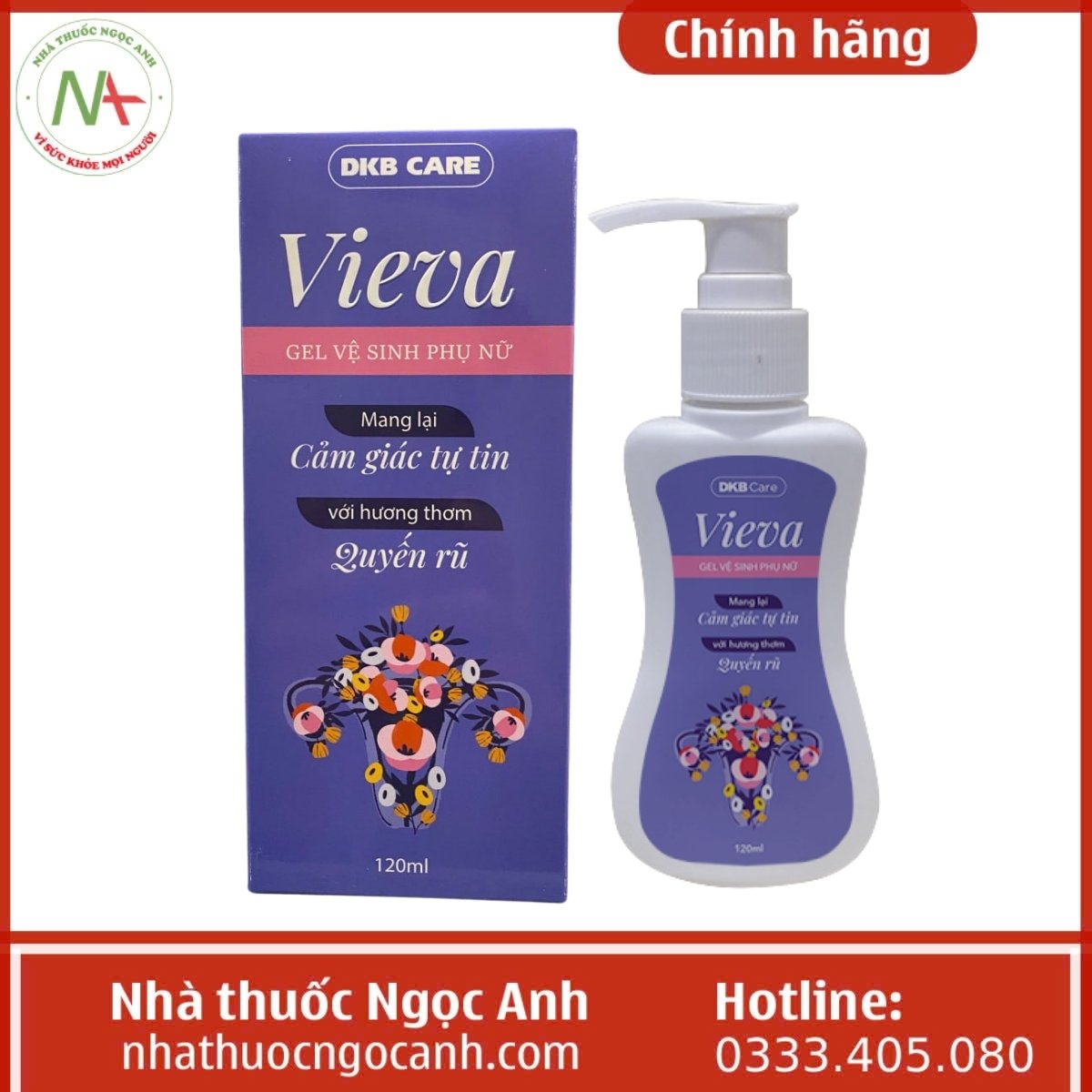 Gel vệ sinh phụ nữ Vieva DKB Care 120ml có tác dụng gì? Mua ở đâu?