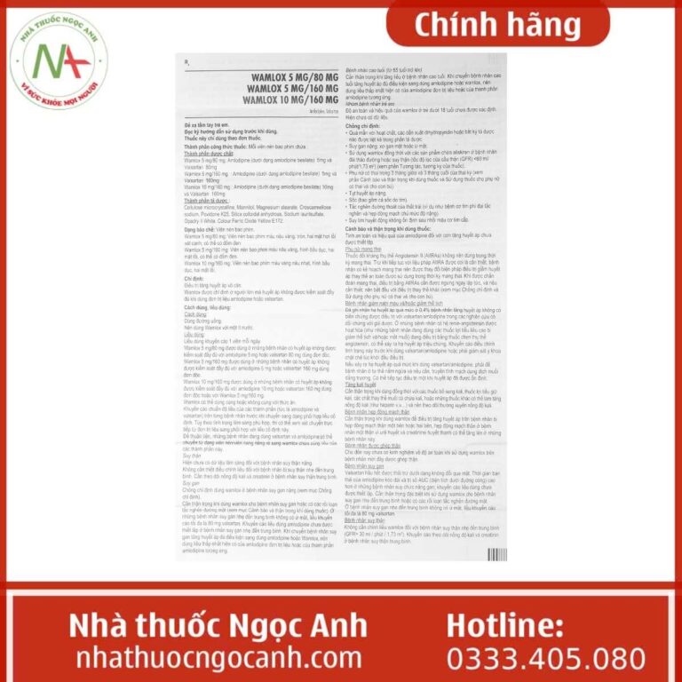 Thuốc Wamlox 5mg/80mg (Amlodipine, Valsartan) có tác dụng gì?