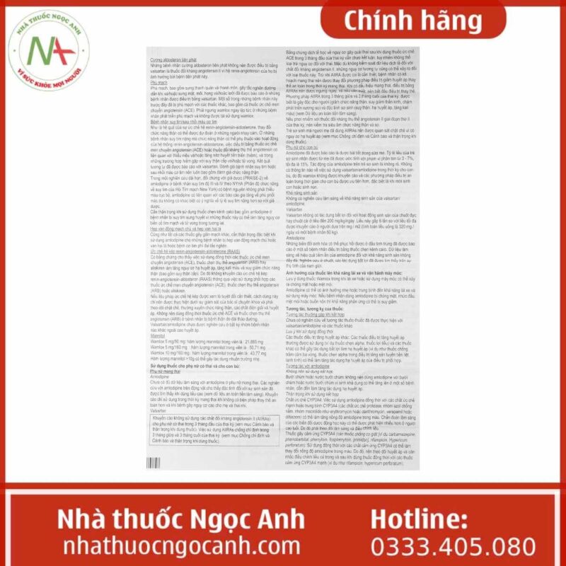 Thuốc Wamlox 5mg/80mg (Amlodipine, Valsartan) có tác dụng gì?