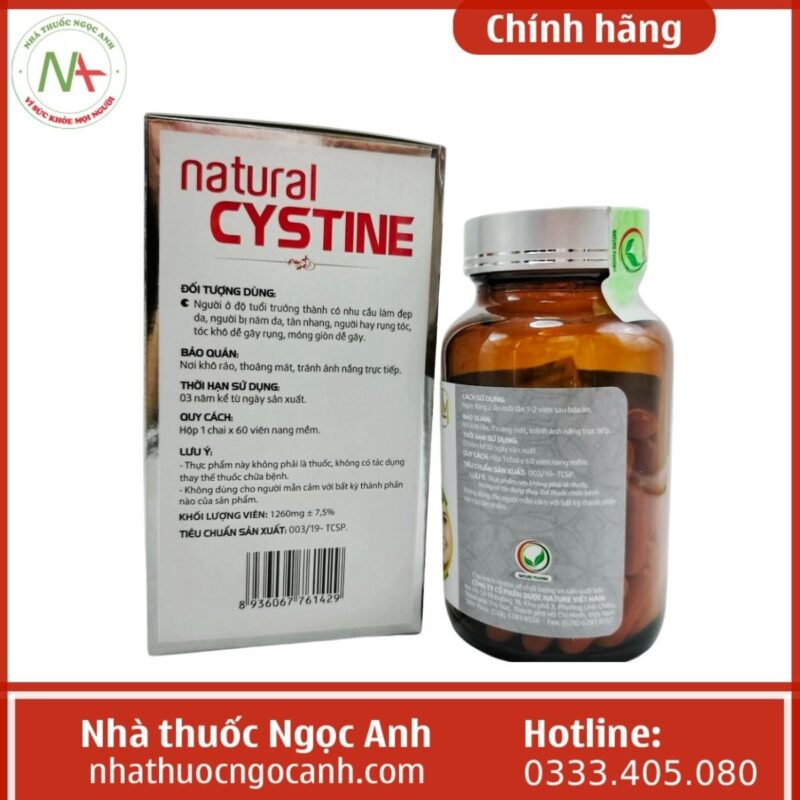 Thuốc Natural Cystine (L-Cystine 450mg) có tác dụng gì, có giá bao nhiêu?