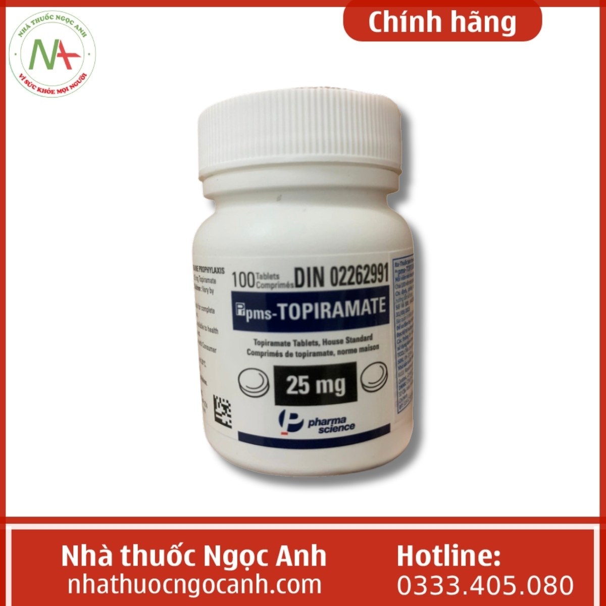 Thuốc Pms-Topiramate 25mg (Topiramate 25mg) là thuốc gì, giá bao nhiêu?