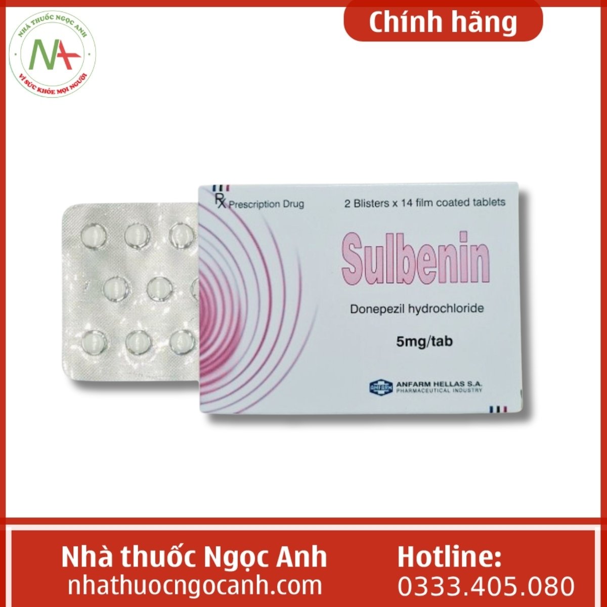 Thuốc Sulbenin 5mg (Donepezil hydrochloride 5mg) là thuốc gì, giá bao ...