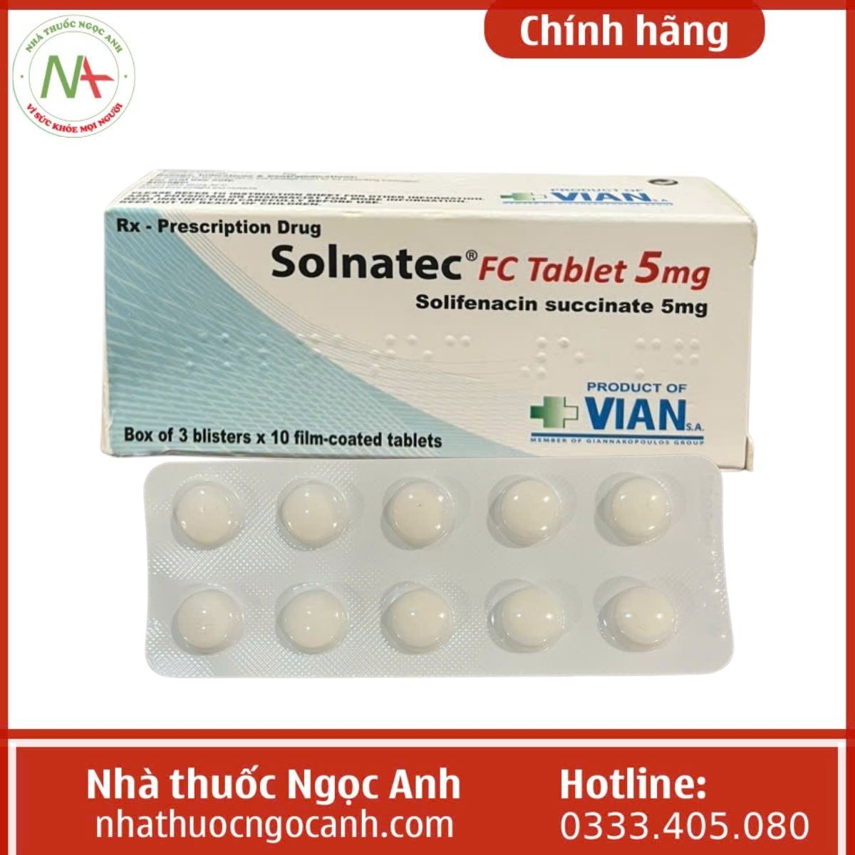 Thuốc Solnatec FC Tablet 5mg (Solifenacin succunat) có tác dụng gì?