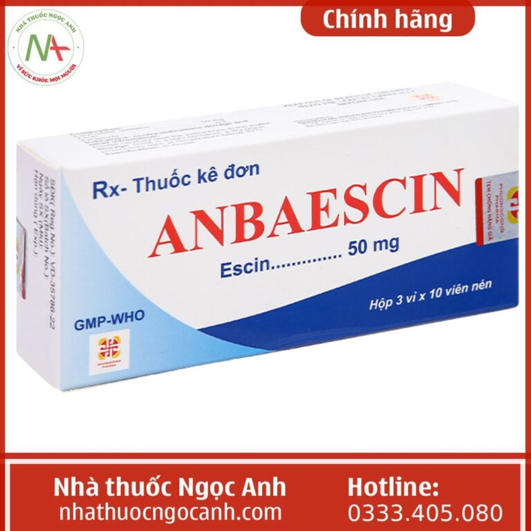 Thuốc Anbaescin 50mg (Escin) là thuốc gì, giá bao nhiêu, mua ở đâu?