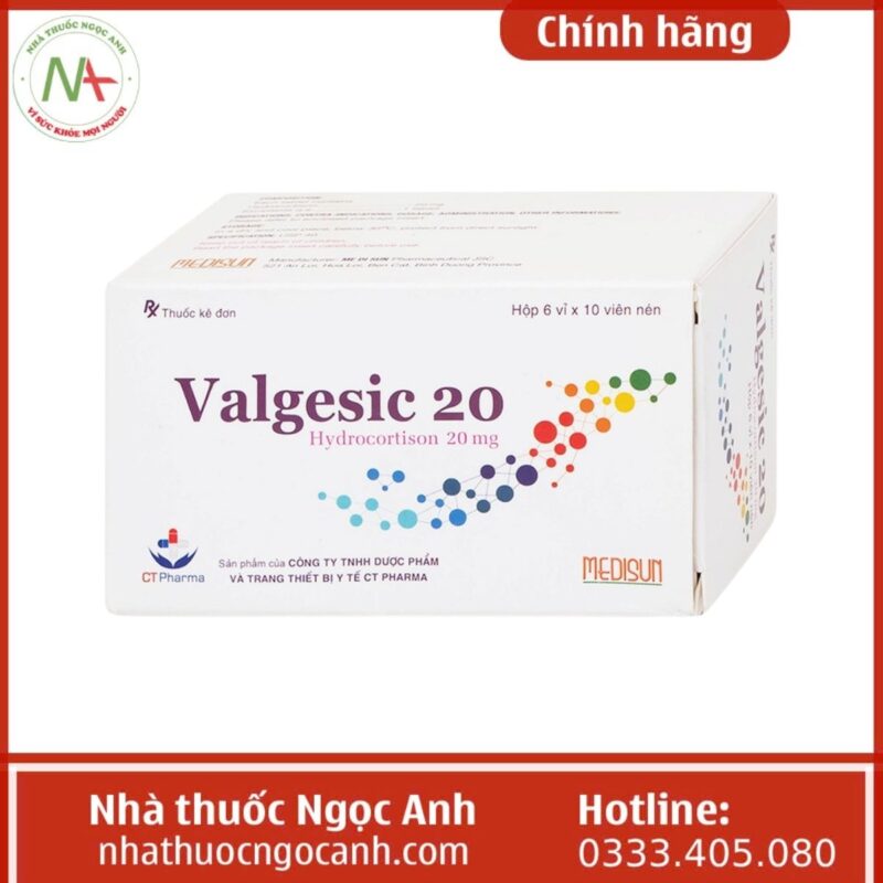 Thuốc Valgesic 20mg Medisun (Hydrocortisone) có tác dụng gì?