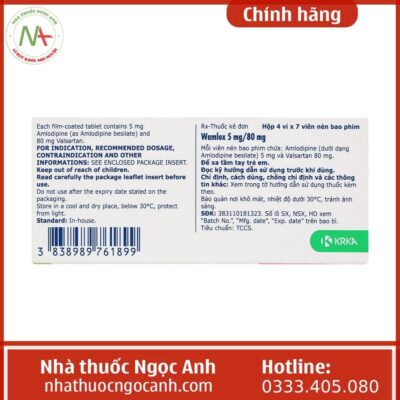 Thuốc Wamlox 5mg/80mg (Amlodipine, Valsartan) có tác dụng gì?