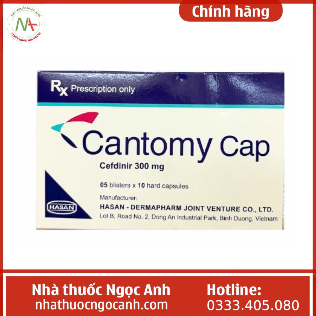 Thuốc Cantomy Cap 300mg (Cefdinir) có tác dụng gì, giá bao nhiêu?