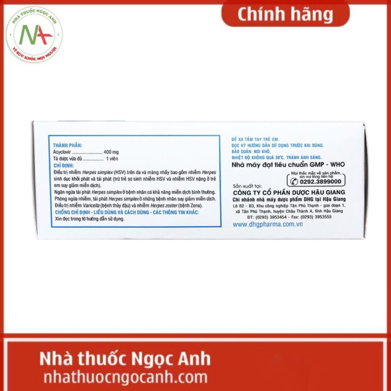Thuốc Medskin Clovir 400 (Acyclovir) là thuốc gì, có tác dụng gì?