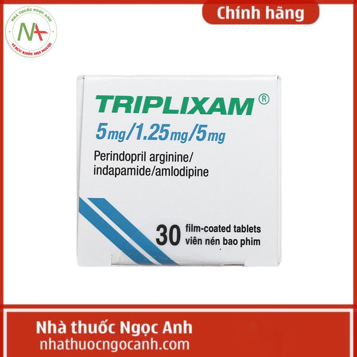 Thuốc TRIPLIXAM 5mg/2.5mg/5mg (Perindopril/Indapamide/Amlodipine) là thuốc gì, giá bao nhiêu?