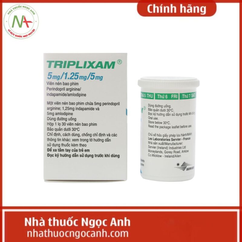 Thuốc TRIPLIXAM 5mg/2.5mg/5mg (Perindopril/Indapamide/Amlodipine) là ...
