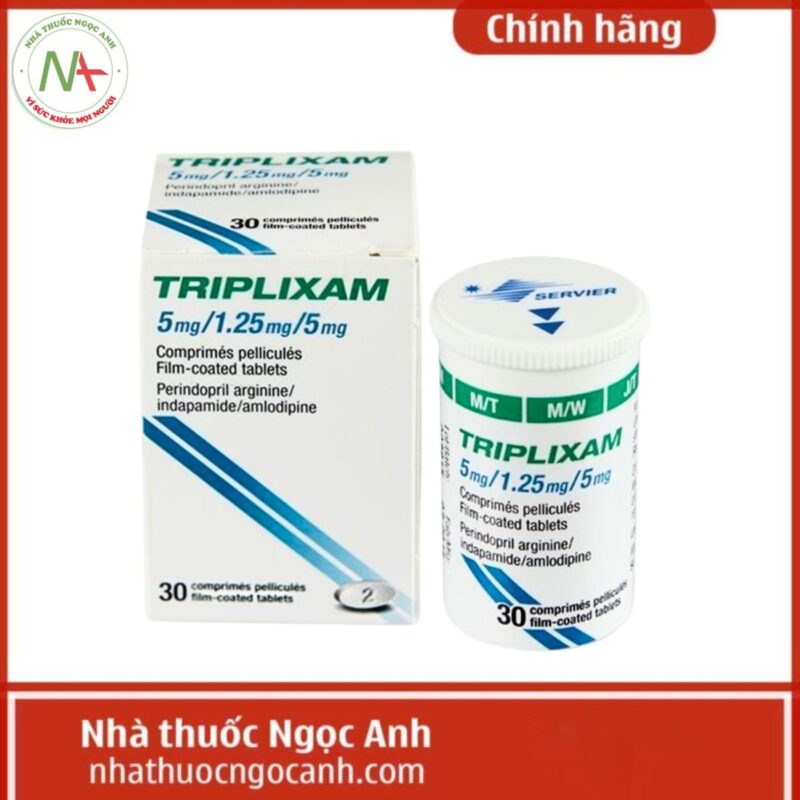 Thuốc TRIPLIXAM 5mg/2.5mg/5mg (Perindopril/Indapamide/Amlodipine) là ...